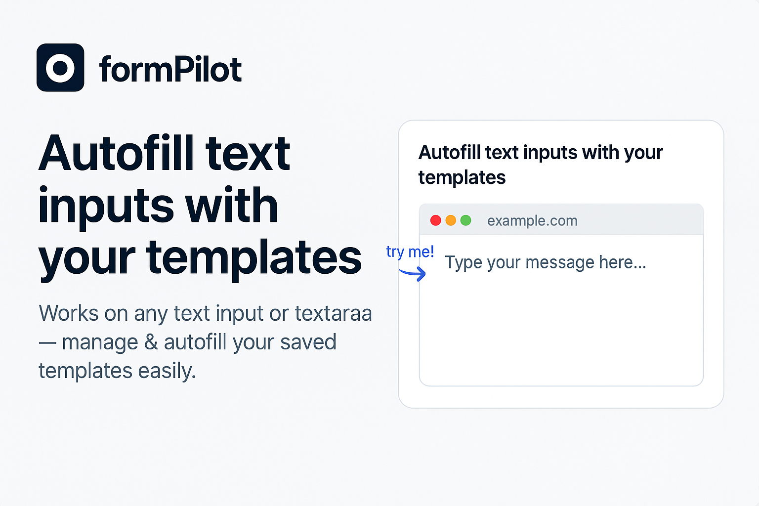 formPilot - Autofill Forms with Templates | Chrome Extension